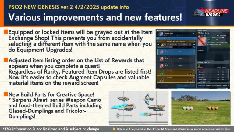 PSO2 NGS Headline Wave Recap #01 – Phantasy Star Fan Blog